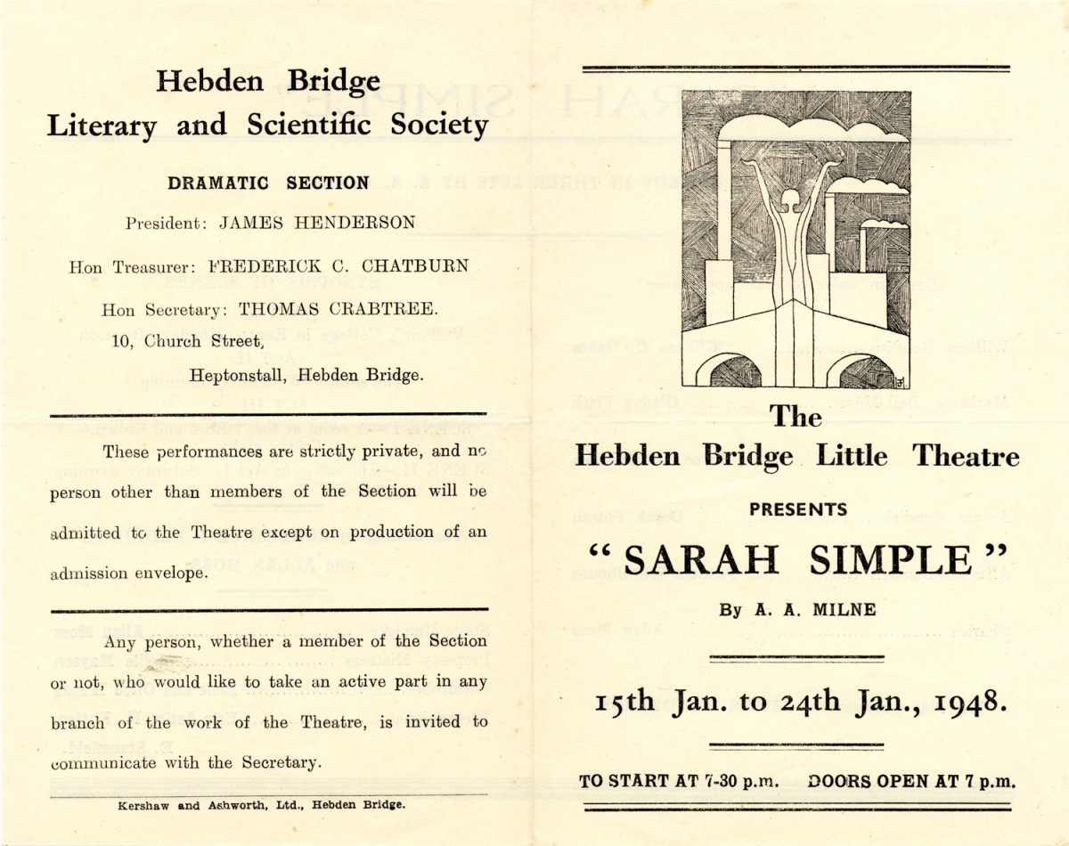 Sarah Simple, 1948 – Hebden Bridge Little Theatre
