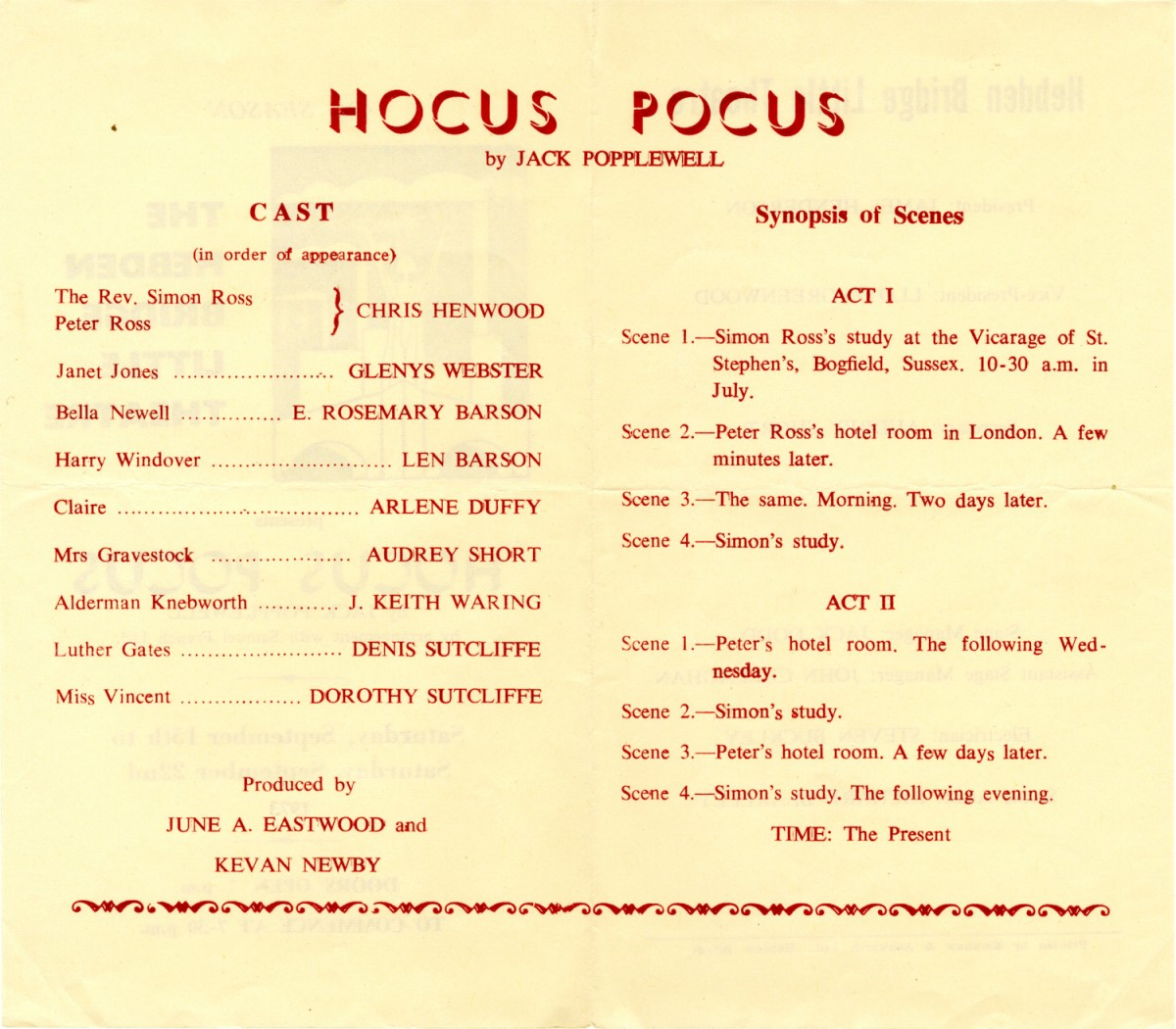 Hocus Pocus, 1973 – Hebden Bridge Little Theatre