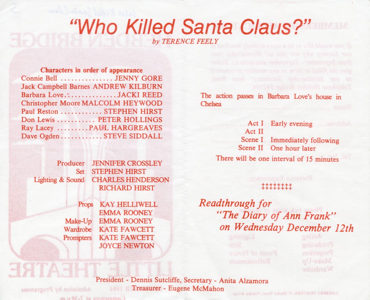 Who Killed Santa Claus, 1984 – Hebden Bridge Little Theatre
