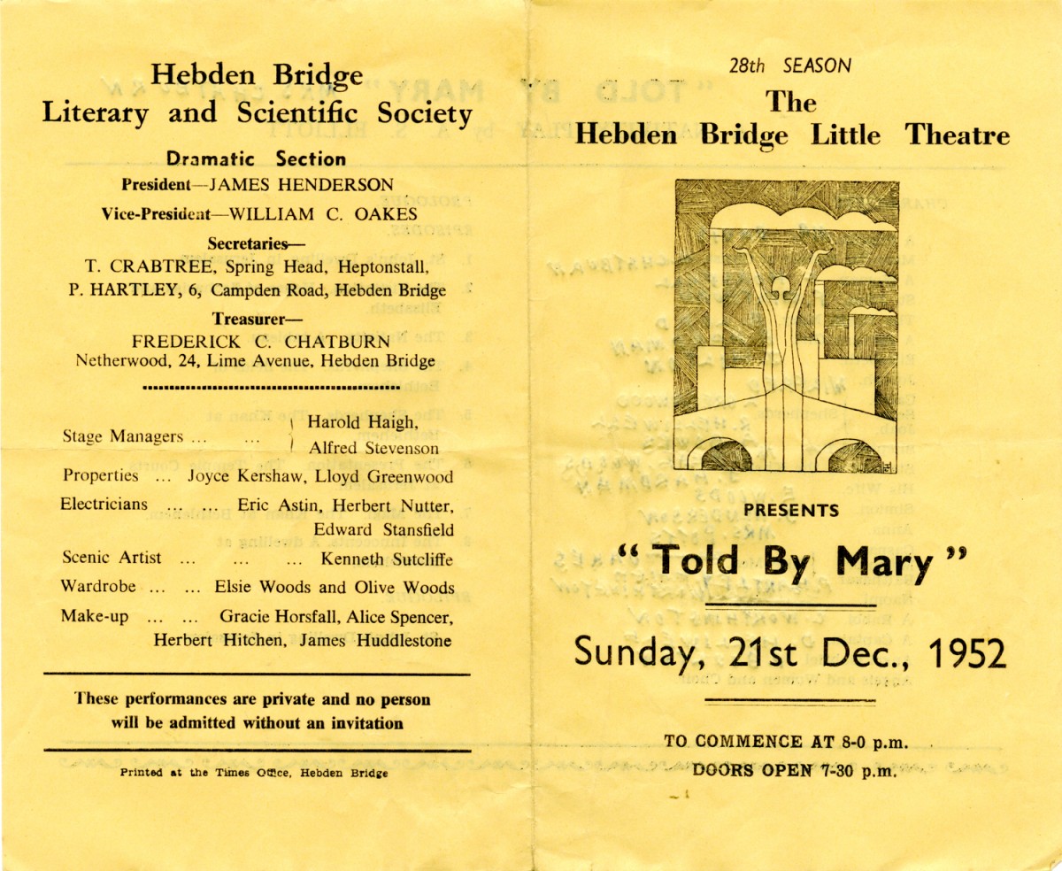 Told By Mary, 1952 – Hebden Bridge Little Theatre